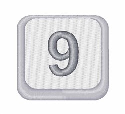 Number 9 Button Embroidery Design | EmbroideryDesigns.com