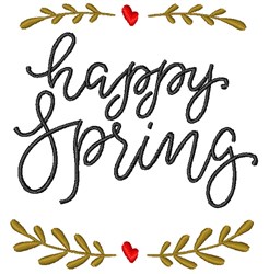 Happy Spring Embroidery Design | EmbroideryDesigns.com