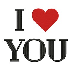 I Love You Embroidery Design | EmbroideryDesigns.com