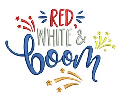 Red White & Booom Embroidery Design | EmbroideryDesigns.com