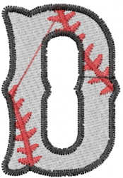 Baseball Letter D Embroidery Design | EmbroideryDesigns.com
