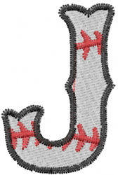 Baseball Letter J Embroidery Design | EmbroideryDesigns.com