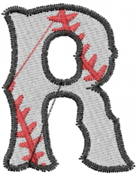 Baseball Letter R Embroidery Design | EmbroideryDesigns.com