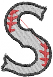 Baseball Letter S Embroidery Design | EmbroideryDesigns.com