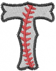 Baseball Letter T Embroidery Design | EmbroideryDesigns.com