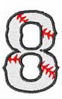 Baseball Number 8 Embroidery Design | EmbroideryDesigns.com