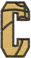 Basketball Letter C Embroidery Design | EmbroideryDesigns.com