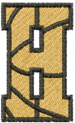 Basketball Letter H Embroidery Design | EmbroideryDesigns.com
