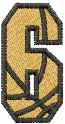 Basketball Number 6 Embroidery Design | EmbroideryDesigns.com