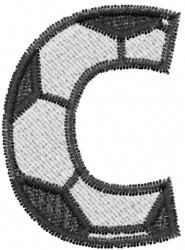 Soccerball Letter C Embroidery Design | EmbroideryDesigns.com