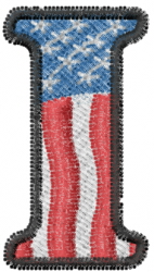 American Flag Letter I Embroidery Design | EmbroideryDesigns.com