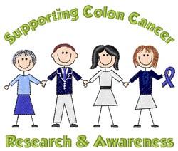 Supporting Colon Cancer Embroidery Design | EmbroideryDesigns.com