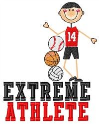 Extreme Athlete Embroidery Design | EmbroideryDesigns.com