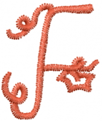 Curly Pumpkin F Embroidery Design | EmbroideryDesigns.com