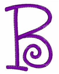 Curly Upper Case B Embroidery Design | EmbroideryDesigns.com