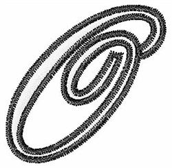 Cursive Upper Case O Embroidery Design | EmbroideryDesigns.com