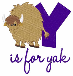 Y Is For Yak Embroidery Design | EmbroideryDesigns.com