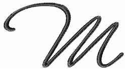 Cursive Upper Case M Embroidery Design | EmbroideryDesigns.com