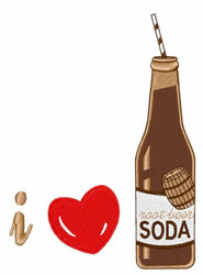 I Love Root Beer Embroidery Design | EmbroideryDesigns.com