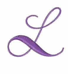 Curly Monogram Font L Embroidery Design | EmbroideryDesigns.com