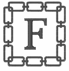 Chain Link Font F Embroidery Design | EmbroideryDesigns.com