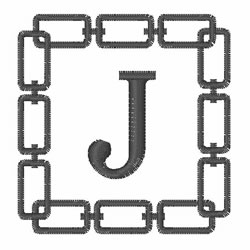 Chain Link Font J Embroidery Design | EmbroideryDesigns.com