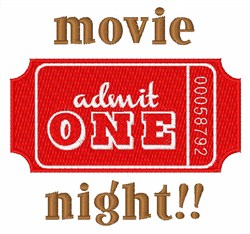 Movie Night Embroidery Design | EmbroideryDesigns.com