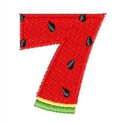 Watermelon Number 7 Embroidery Design | EmbroideryDesigns.com