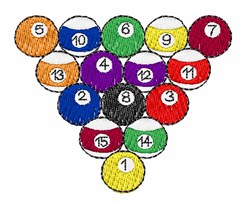 Rack of Pool Balls Embroidery Design | EmbroideryDesigns.com