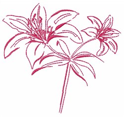 Lily Outline Embroidery Design | EmbroideryDesigns.com