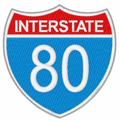Interstate 80 Embroidery Design | EmbroideryDesigns.com