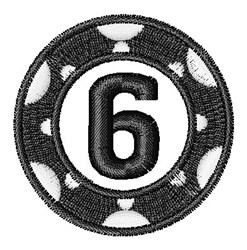 Poker Chip 6 Embroidery Design | EmbroideryDesigns.com