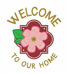 Floral Welcome Embroidery Design | EmbroideryDesigns.com