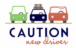 Caution New Driver Embroidery Design | EmbroideryDesigns.com