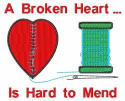 A Broken Heart Embroidery Design | EmbroideryDesigns.com