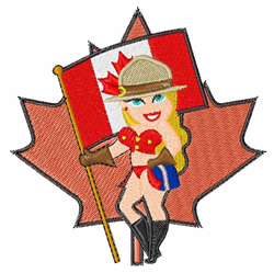 Canadian Flag Girl Embroidery Design | EmbroideryDesigns.com