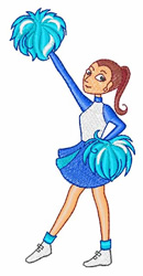 Cheerleader Embroidery Design | EmbroideryDesigns.com