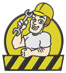 Construction Worker Embroidery Design | EmbroideryDesigns.com