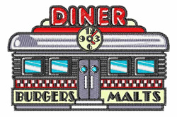 Retro Diner Embroidery Design | EmbroideryDesigns.com
