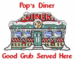 Pops Diner Embroidery Design | EmbroideryDesigns.com