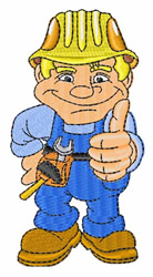 Construction Worker Embroidery Design | EmbroideryDesigns.com