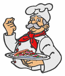 Italian Pizza Chef Embroidery Design | EmbroideryDesigns.com