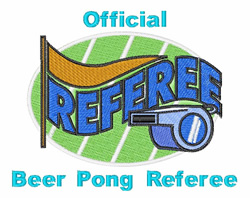 Beer Pong Referee Embroidery Design | EmbroideryDesigns.com
