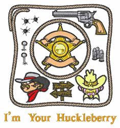 Im Your Huckleberry Embroidery Design | EmbroideryDesigns.com