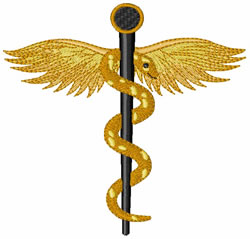 Caduceus Embroidery Design | EmbroideryDesigns.com