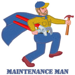 Maintenance Man Embroidery Design | EmbroideryDesigns.com