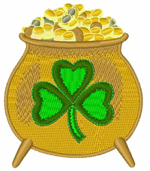 Pot Of Gold Embroidery Design | EmbroideryDesigns.com