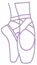 Ballet Pointe Shoes Embroidery Design | EmbroideryDesigns.com