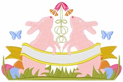 Easter Bunny Crest Embroidery Design | EmbroideryDesigns.com