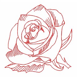 Redwork Rose Embroidery Design | EmbroideryDesigns.com